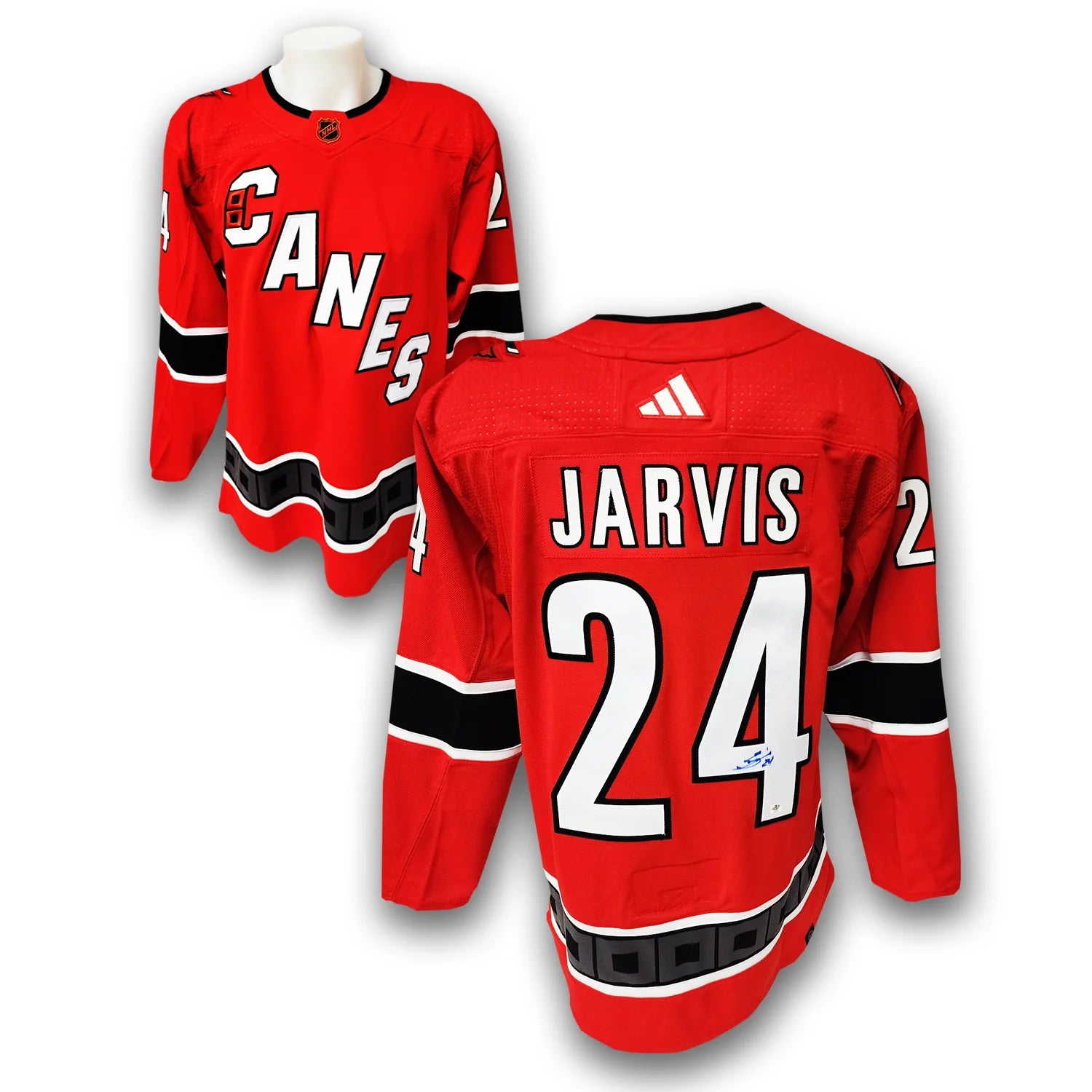 Seth Jarvis Autographed Carolina Hurricanes Reverse Retro 2.0 Adidas J ...